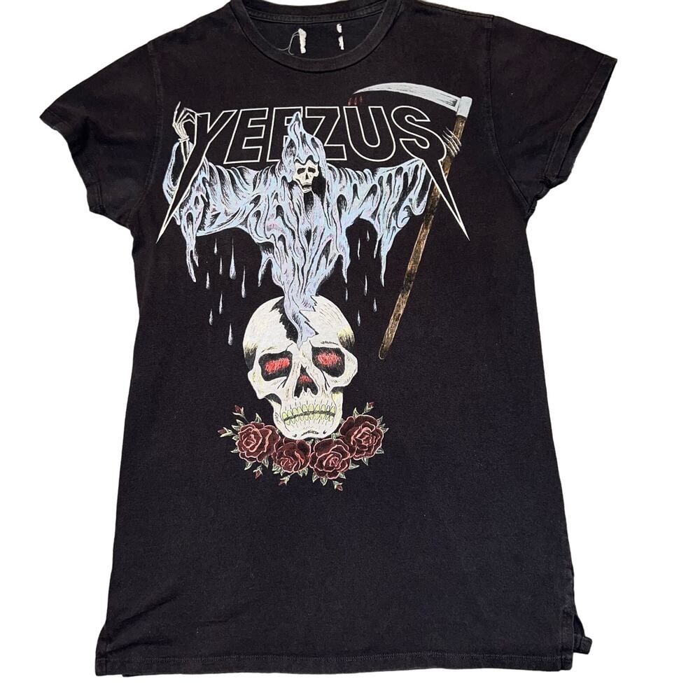 Yeezus Rare Tour T-Shirt Black Grim Reaper Skeleton 2… - Gem